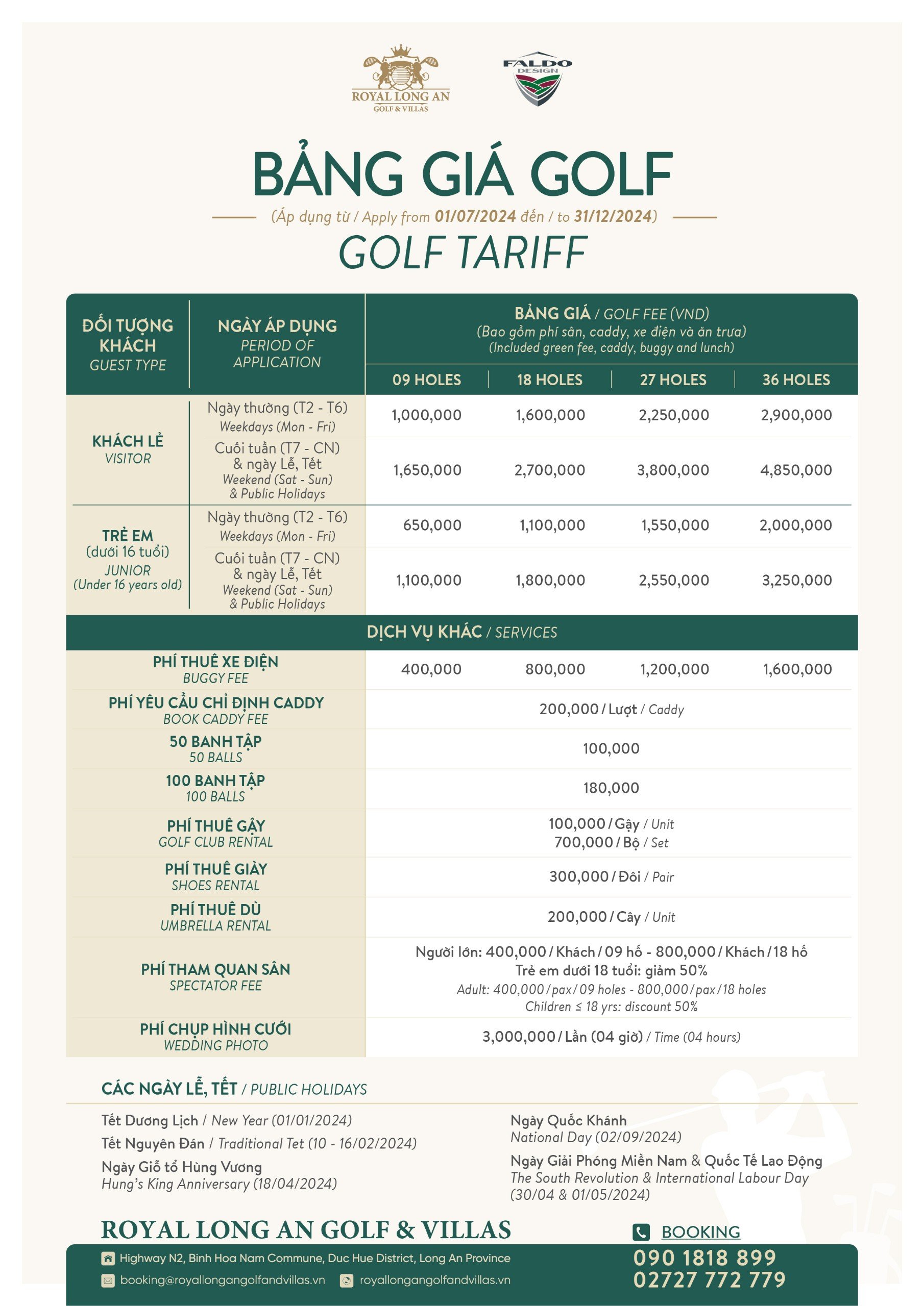 Rates & Offer - Royal Long An Golf & Country Club